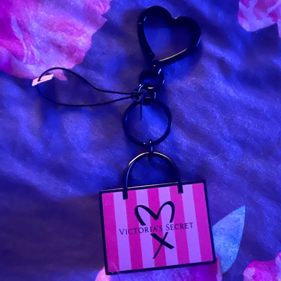 Victoria's Secret | Accessories | New Vs Bag Keychain With Black Vs ...